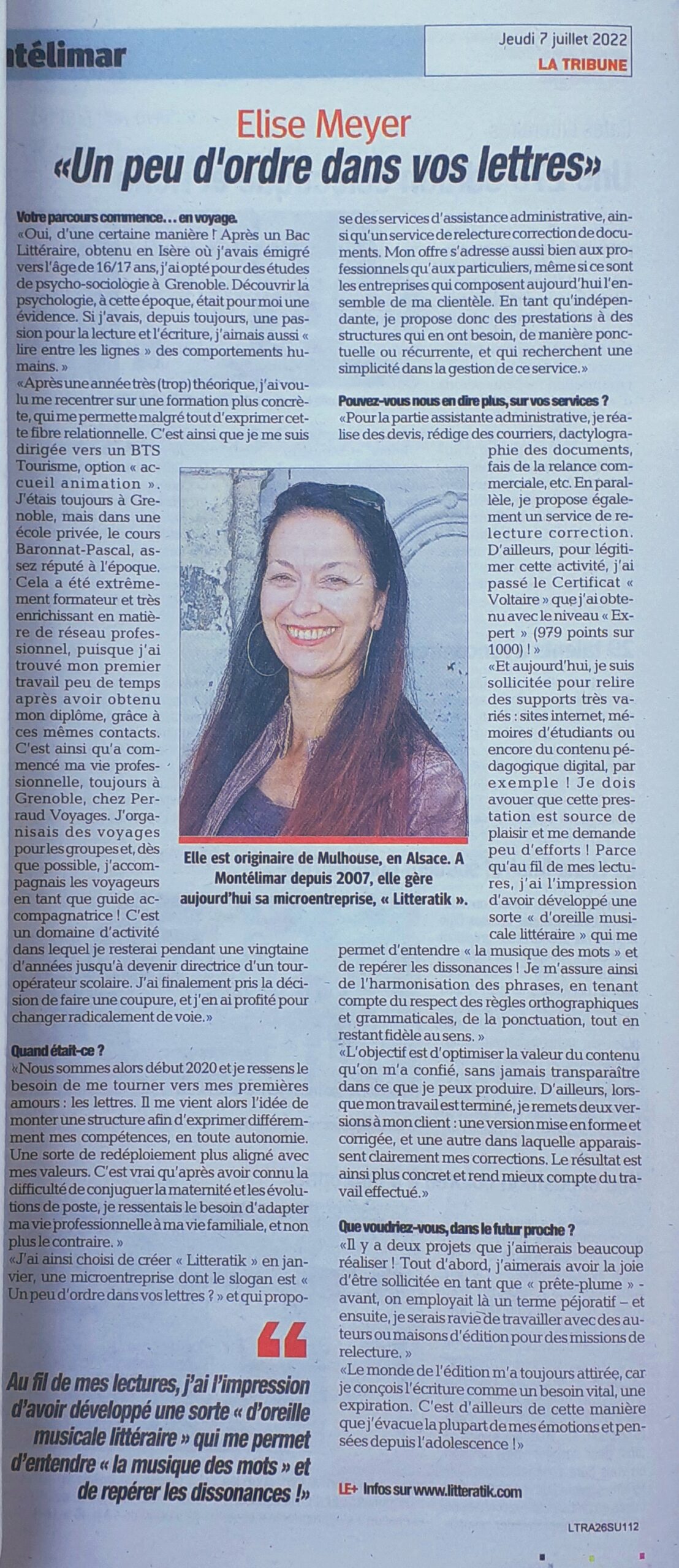 C'est dans le journal ! (Articles de presse) - LITTERATIK